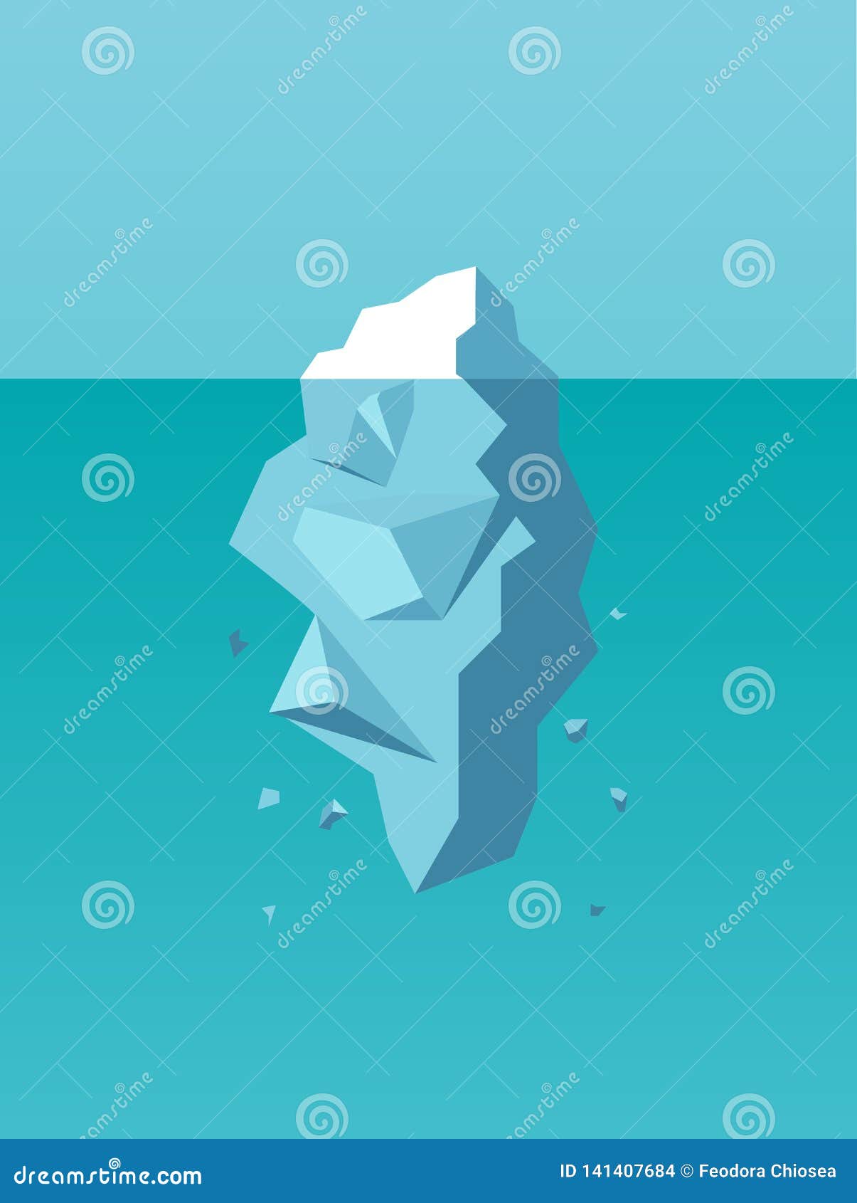 Vector of an Iceberg As a Symbol of Business Risk, Danger, Challenge ...