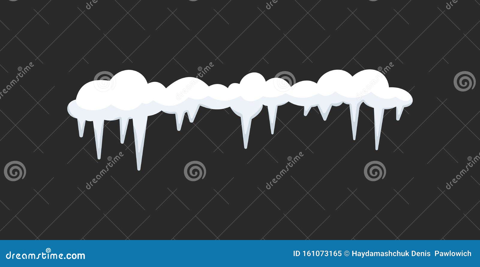 Vector Icicle Illustration in Cartoon Style. Snow and Ice Frame. Stock ...