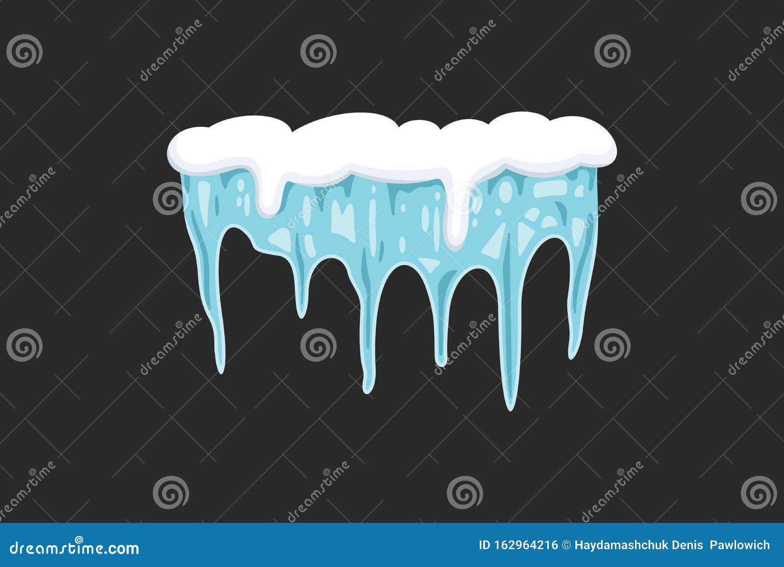 Vector Icicle Illustration in Cartoon Style. Snow and Ice Frame. Stock ...