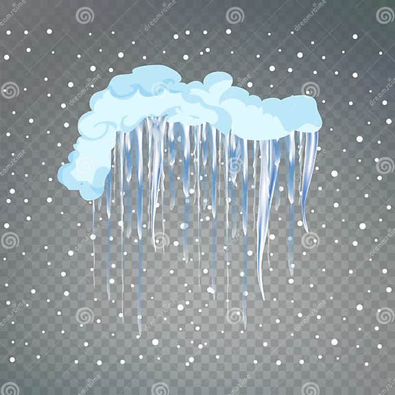 Vector Icicle and Snow Elements Clipart. Different Snow Cap Stock ...