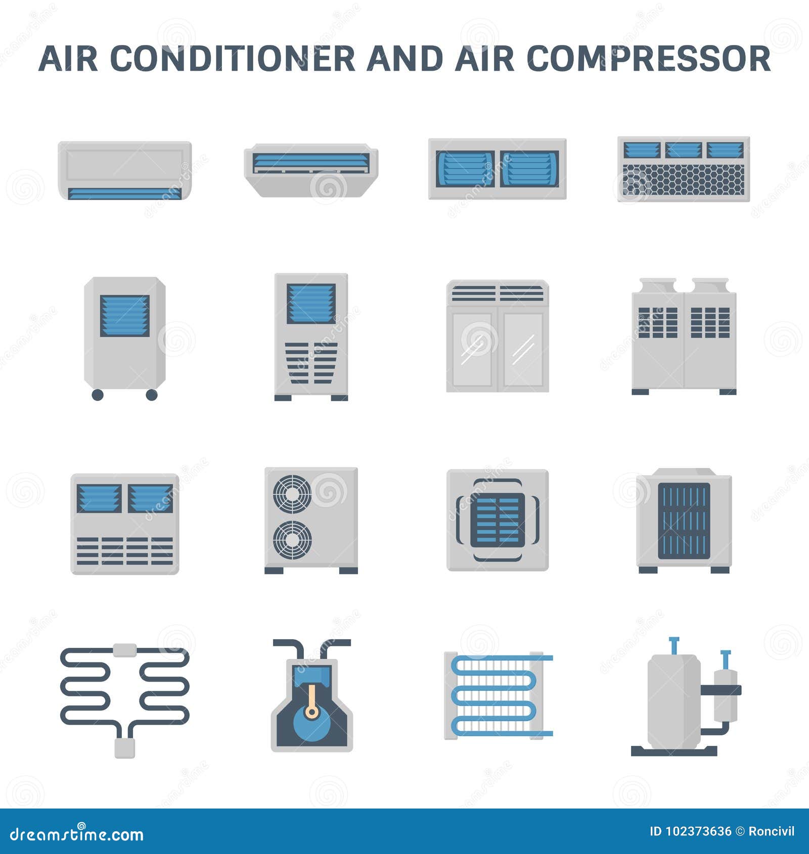 Air conditioner icon stock vector. Illustration of cooling - 102373636