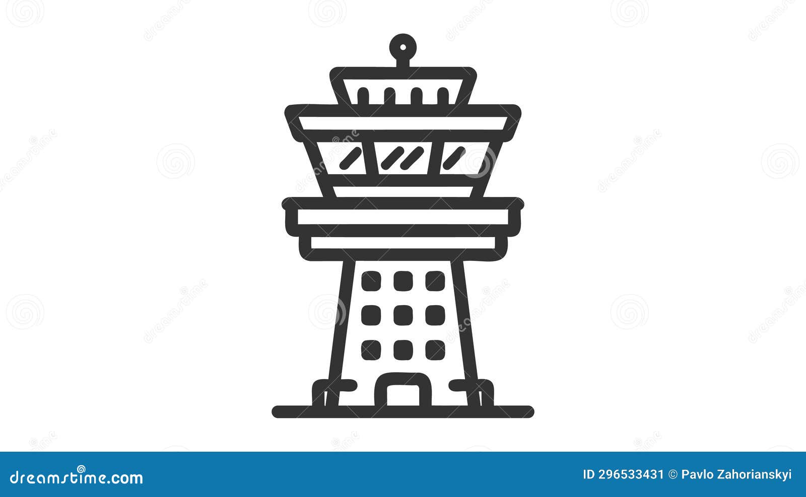 Vector Icon of an Air Traffic Control Tower, Essential for Airport ...