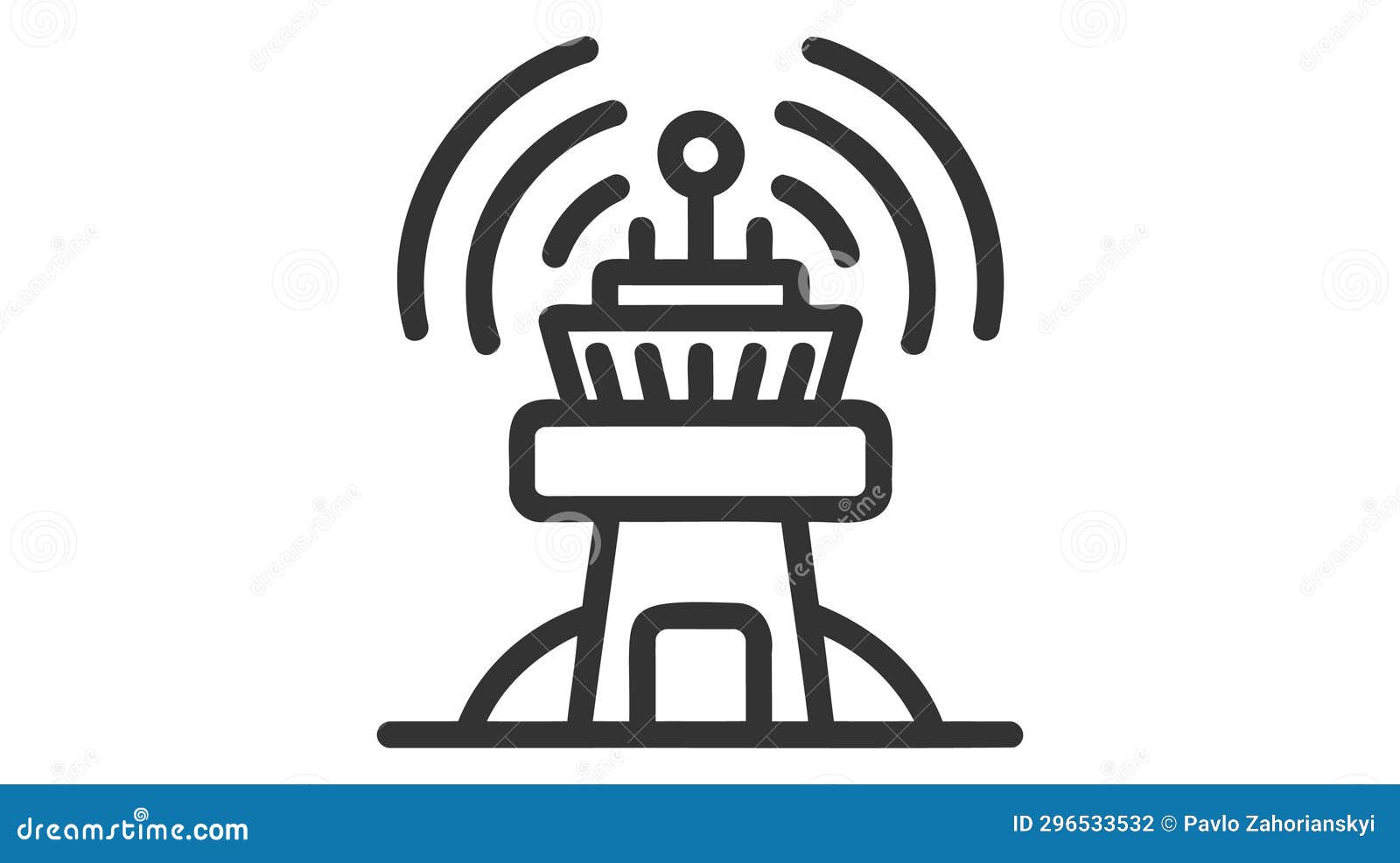 Vector Icon of an Air Traffic Control Tower, Essential for Airport ...