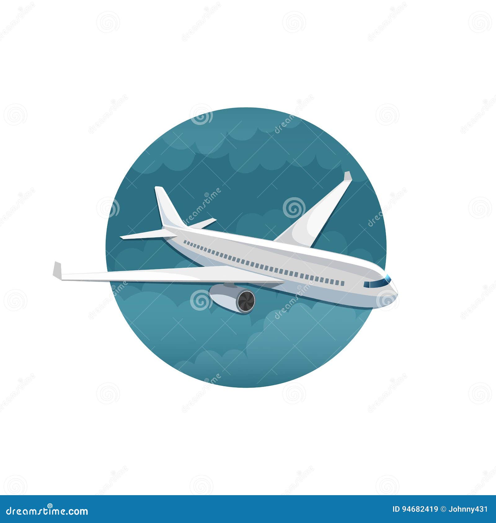 Vector Icon of Airplane Side View Stock Vector - Illustration of ...