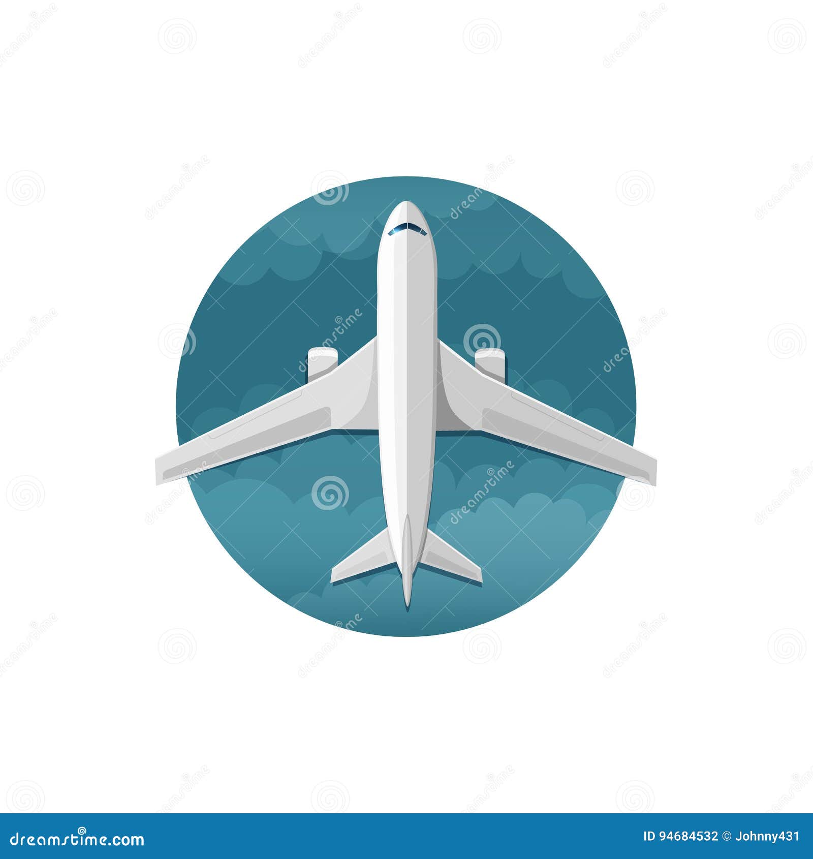 Vector Icon of Airplane Top View Stock Vector - Illustration of trip ...