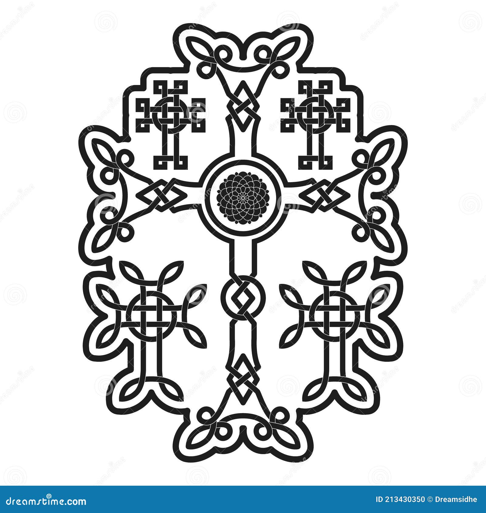 Vector Icon with Ancient Armenian Symbol Khachkar. Armenian Cross Stone ...