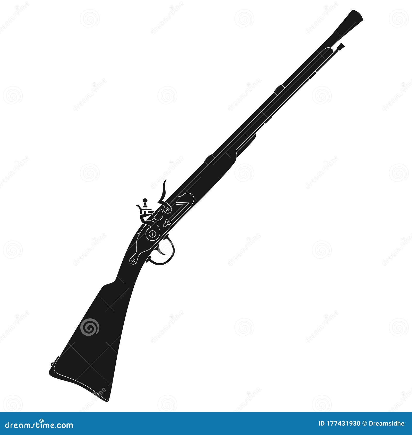 Vector Icon with Antique Rifle Stock Vector - Illustration of arms ...