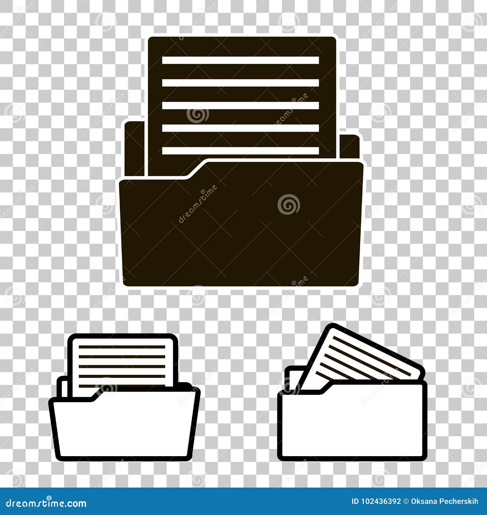 Vector Icon of the Archive Document. Document in the Folder Stock ...