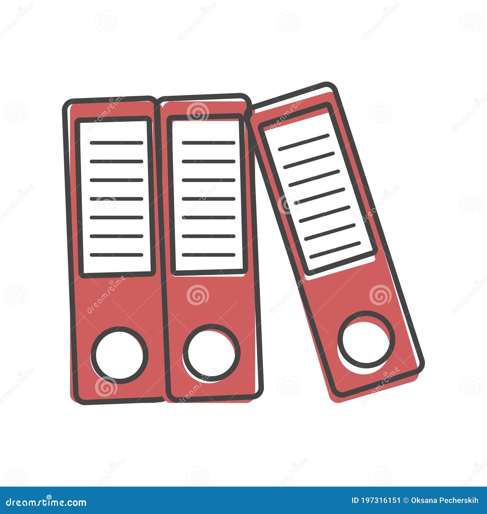 Vector Icon Archive Folder Ring Binders. Symbol of Office Life on ...