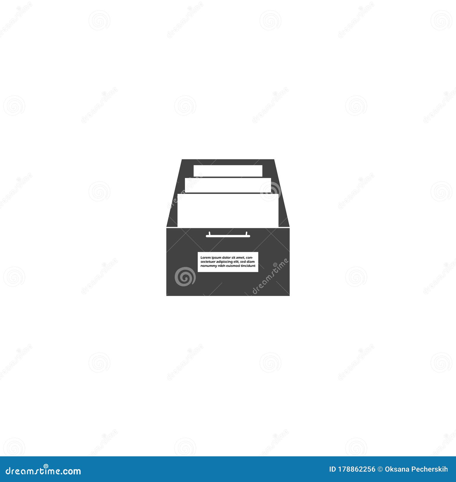 Vector Icon Archived Documents, Storing Documents in Archives on White ...