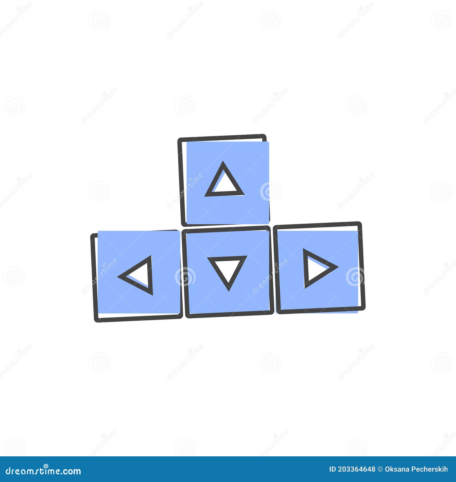 Vector Icon Arrow Button Keyboard Cartoon Style on White Isolated ...