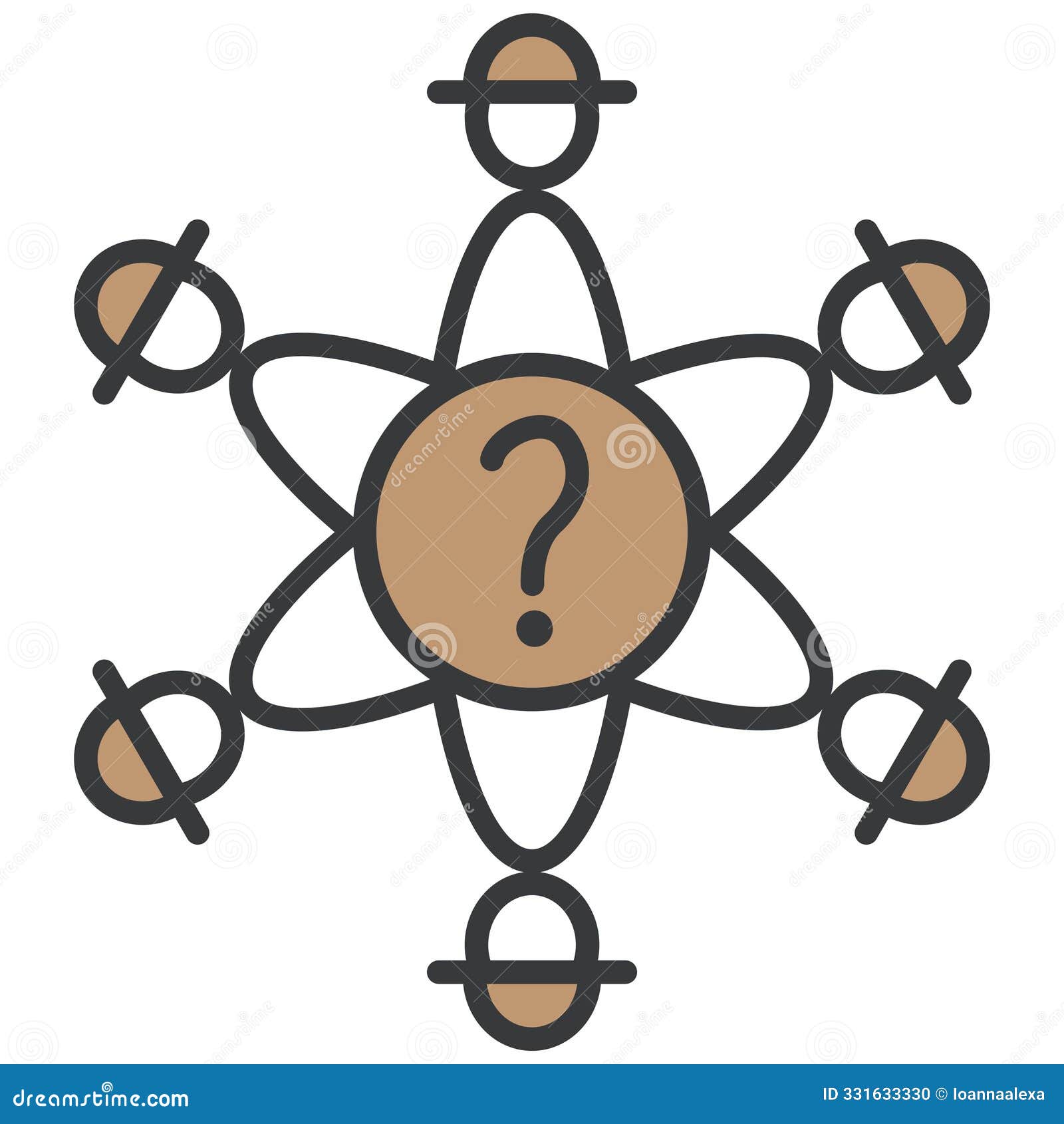 Around The Atom, Gamma Waves, Protons, Neutrons And Electrons. Cartoon ...