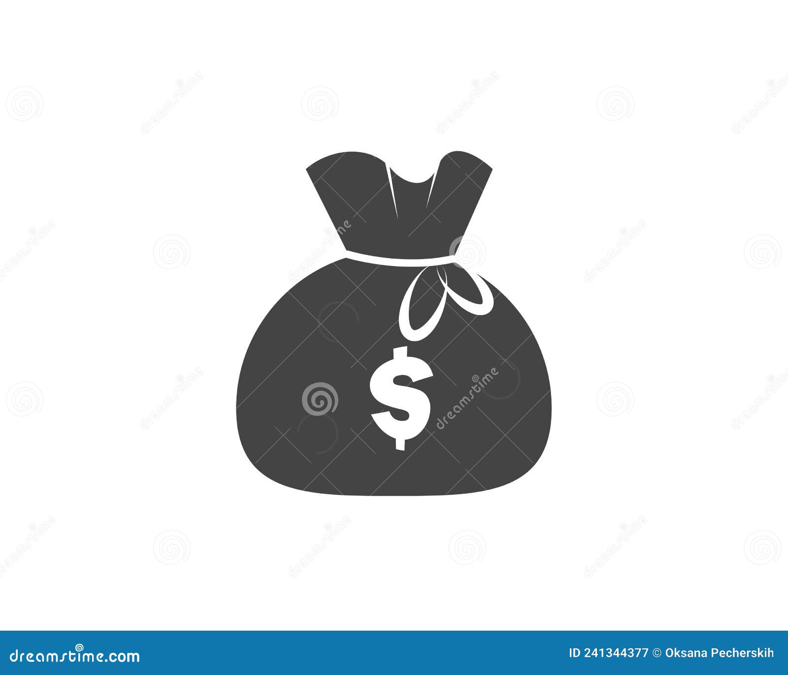 Vector Icon Bag of Coins on White Isolated Background. Layers Grouped ...