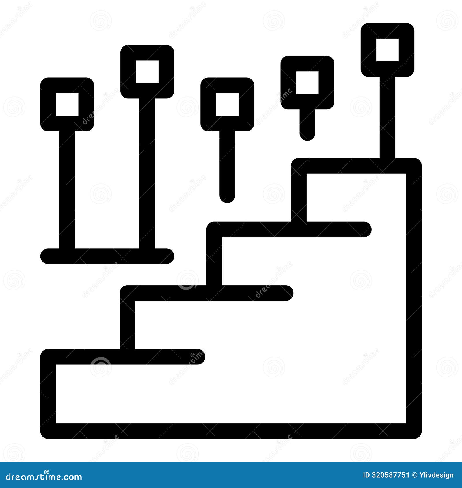 Vector Icon of Bar Chart with Data Points Stock Vector - Illustration ...