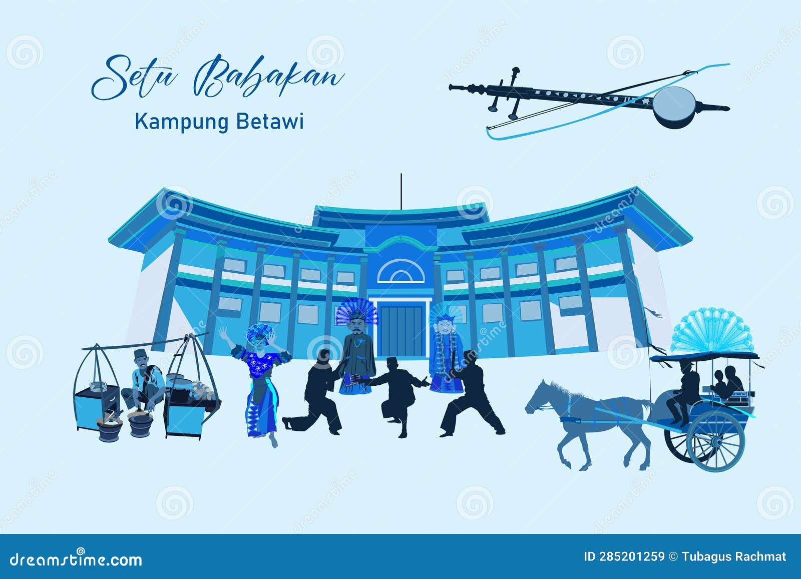 Setu Babakan, Jakarta stock illustration. Illustration of jakarta ...