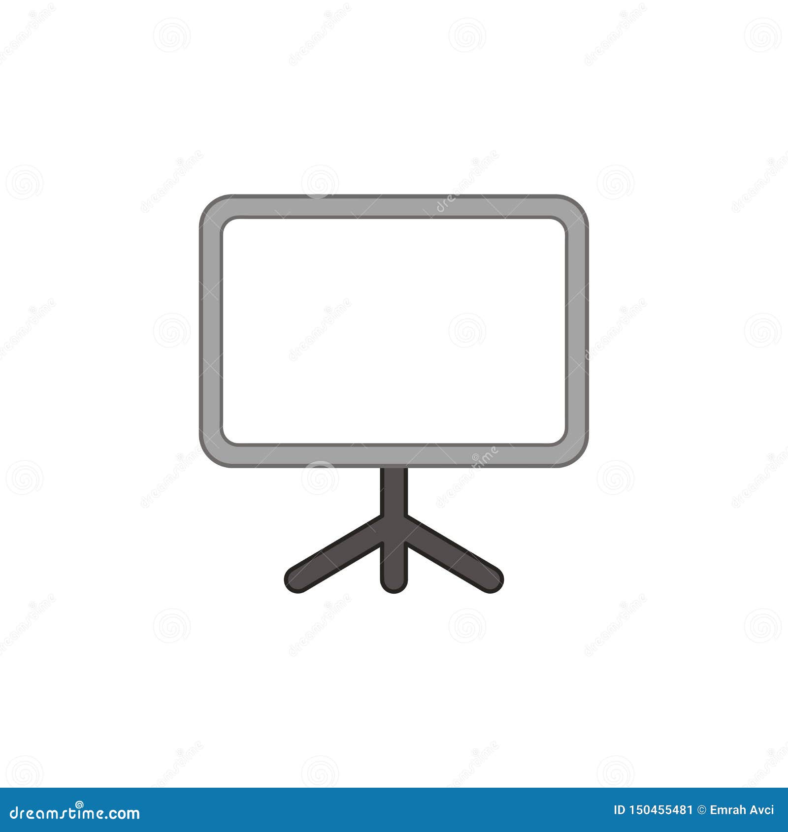 Vector Icon of Blank Presentation Chart Board Stock Vector ...