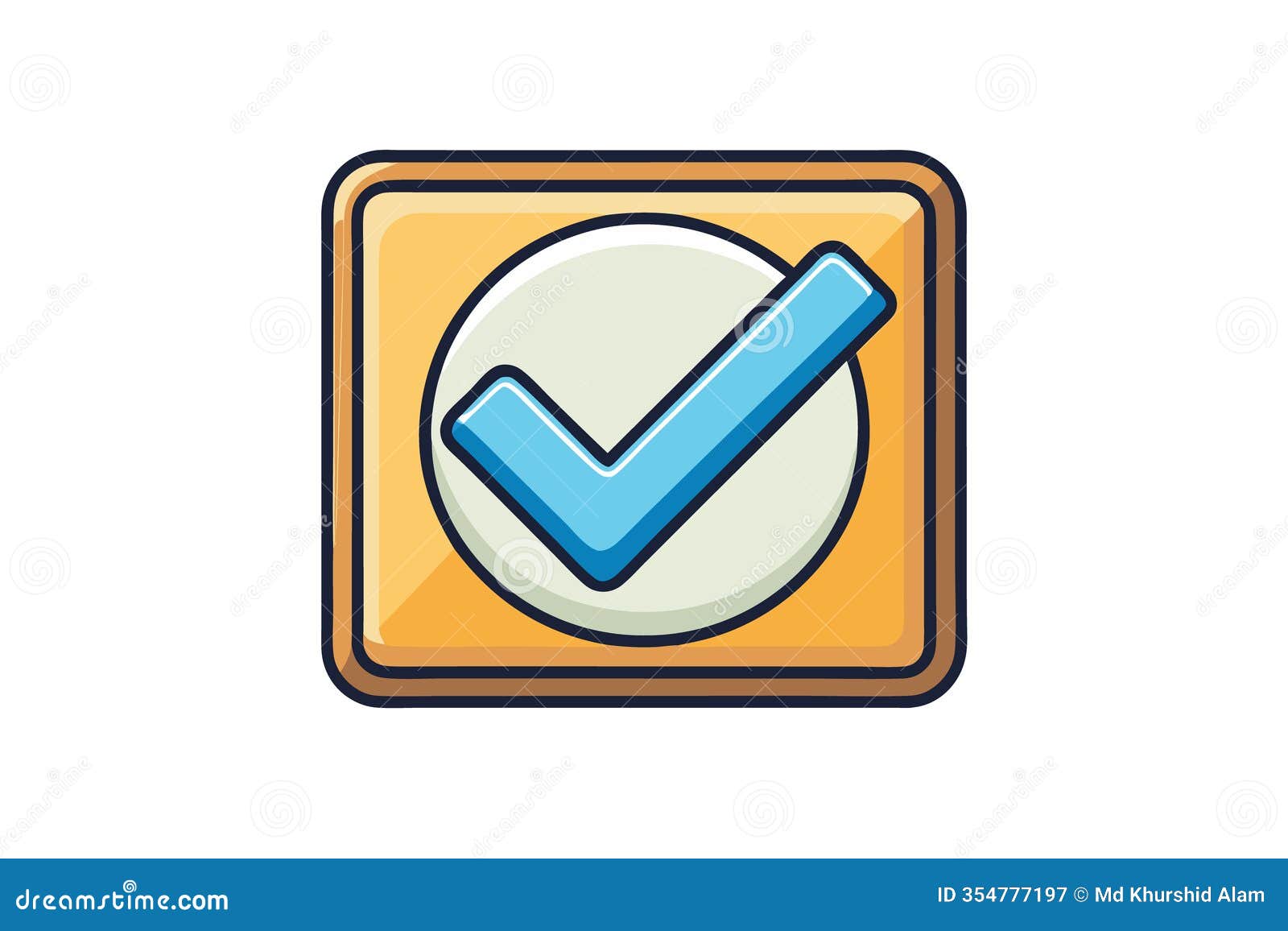 Vector Icon of a Bold Checkmark Enclosed in a Square Badge, Symbolizing ...