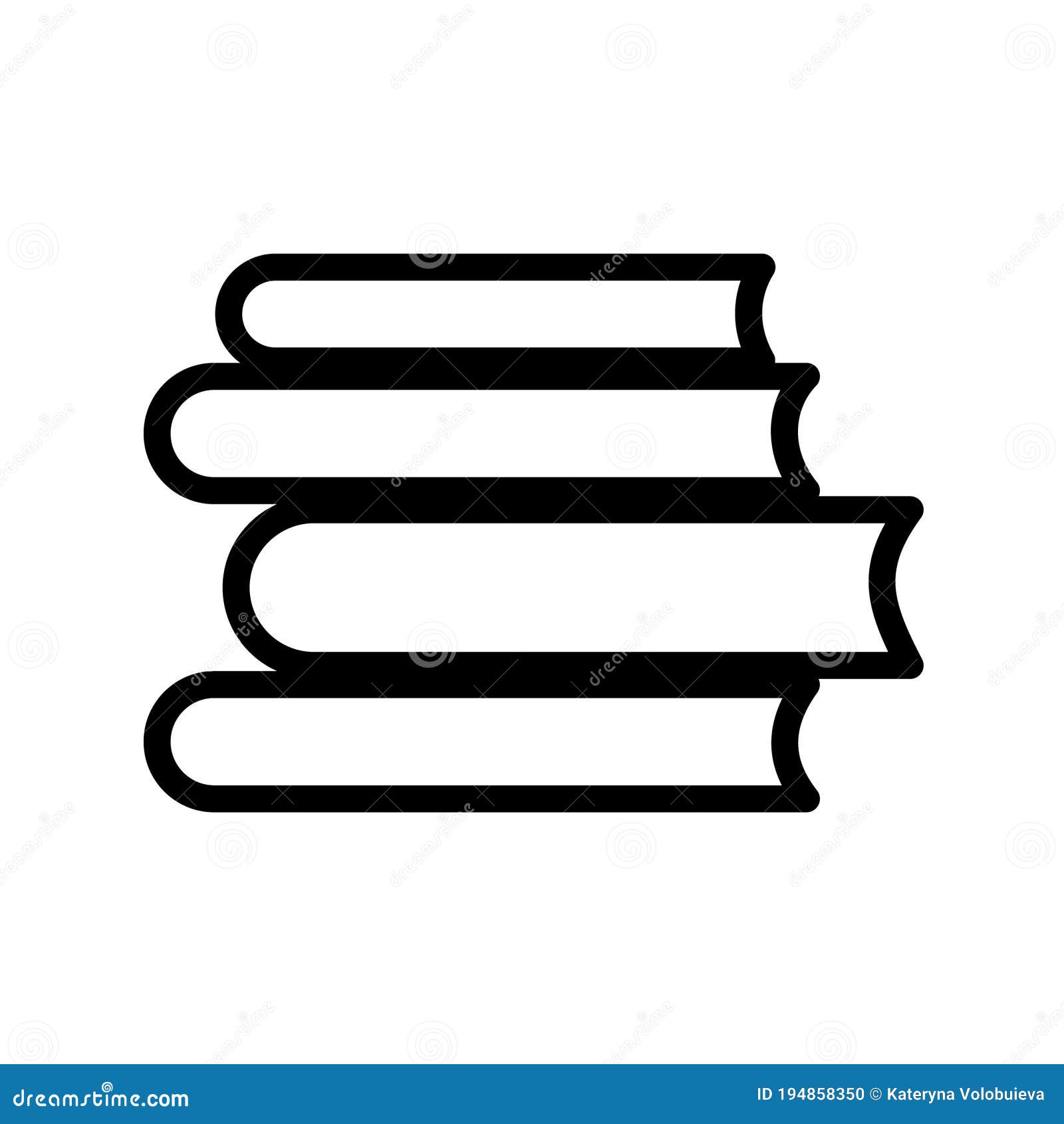 Vector icon of a book pile stock vector. Illustration of literature ...