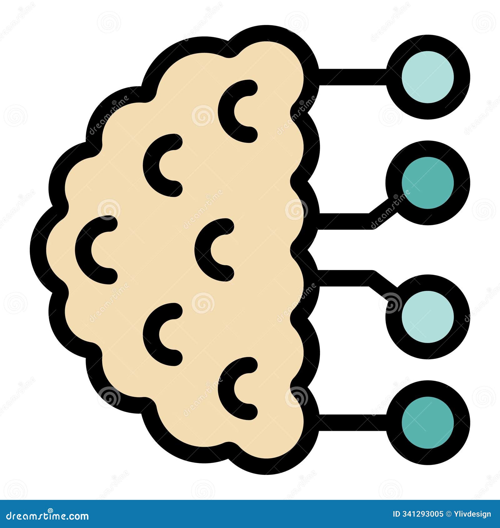 Brain Sending Signals Icon Depicting Neural Network Stock Illustration ...