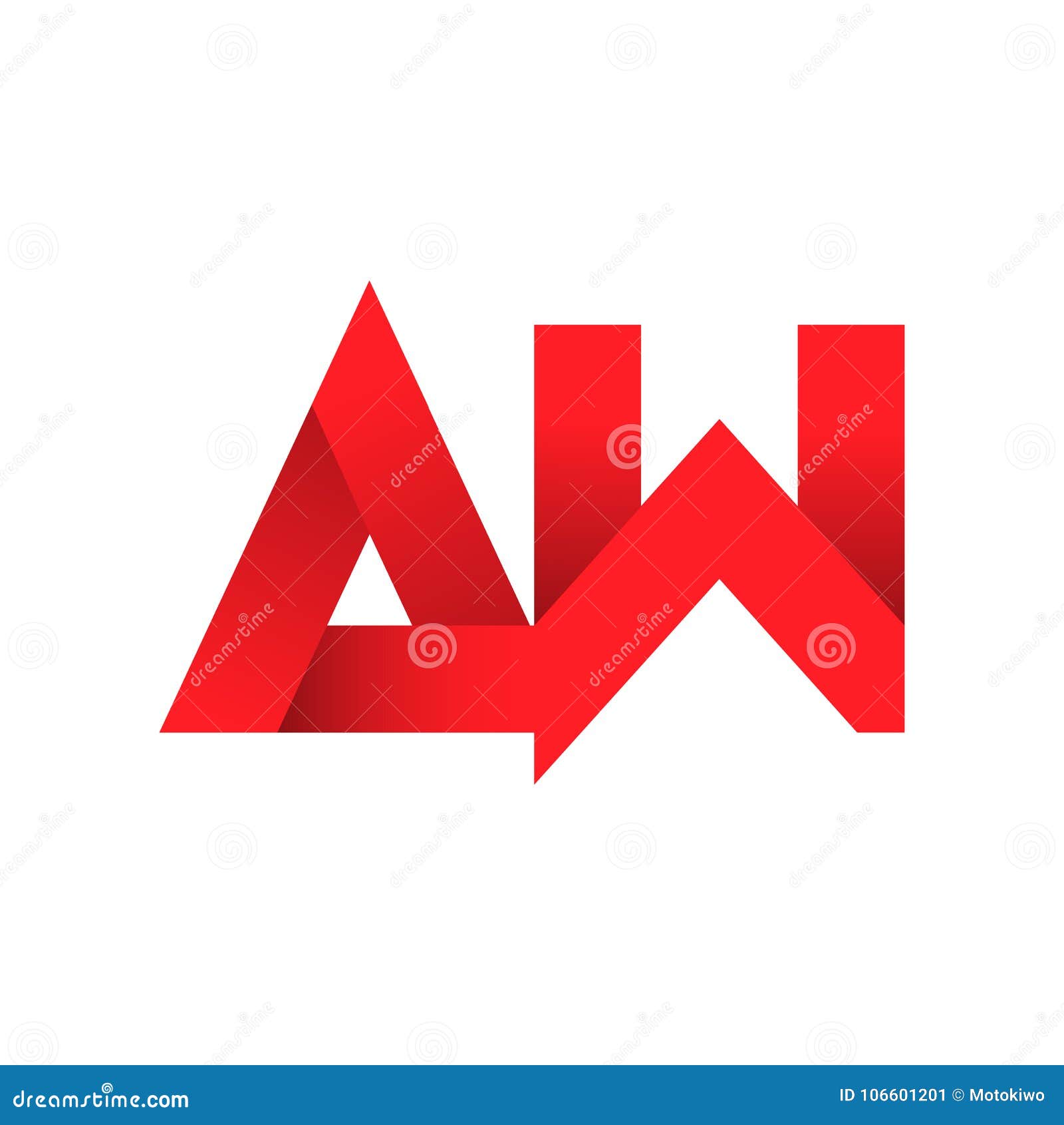 Abstract Letter AW Logo Design Idea. Stock Illustration - Illustration ...