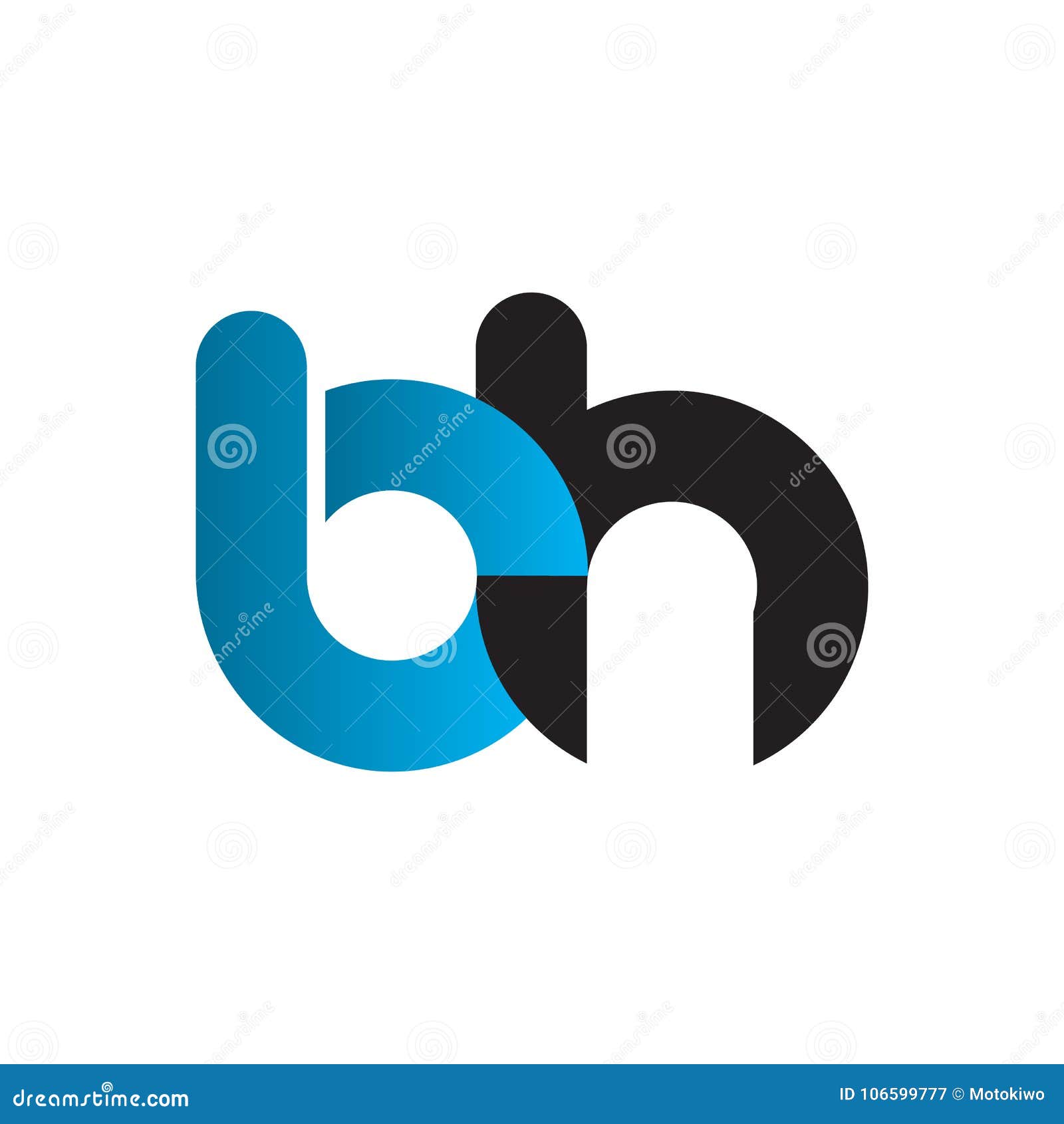 Abstract Letter BH Logo Design Idea. Stock Vector - Illustration of ...