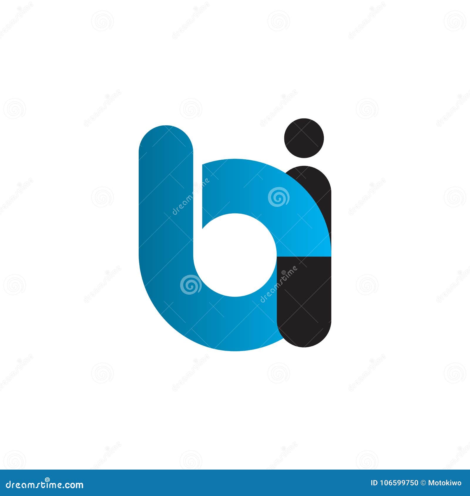 Abstract Letter BI Logo Design Idea. Stock Vector - Illustration of ...