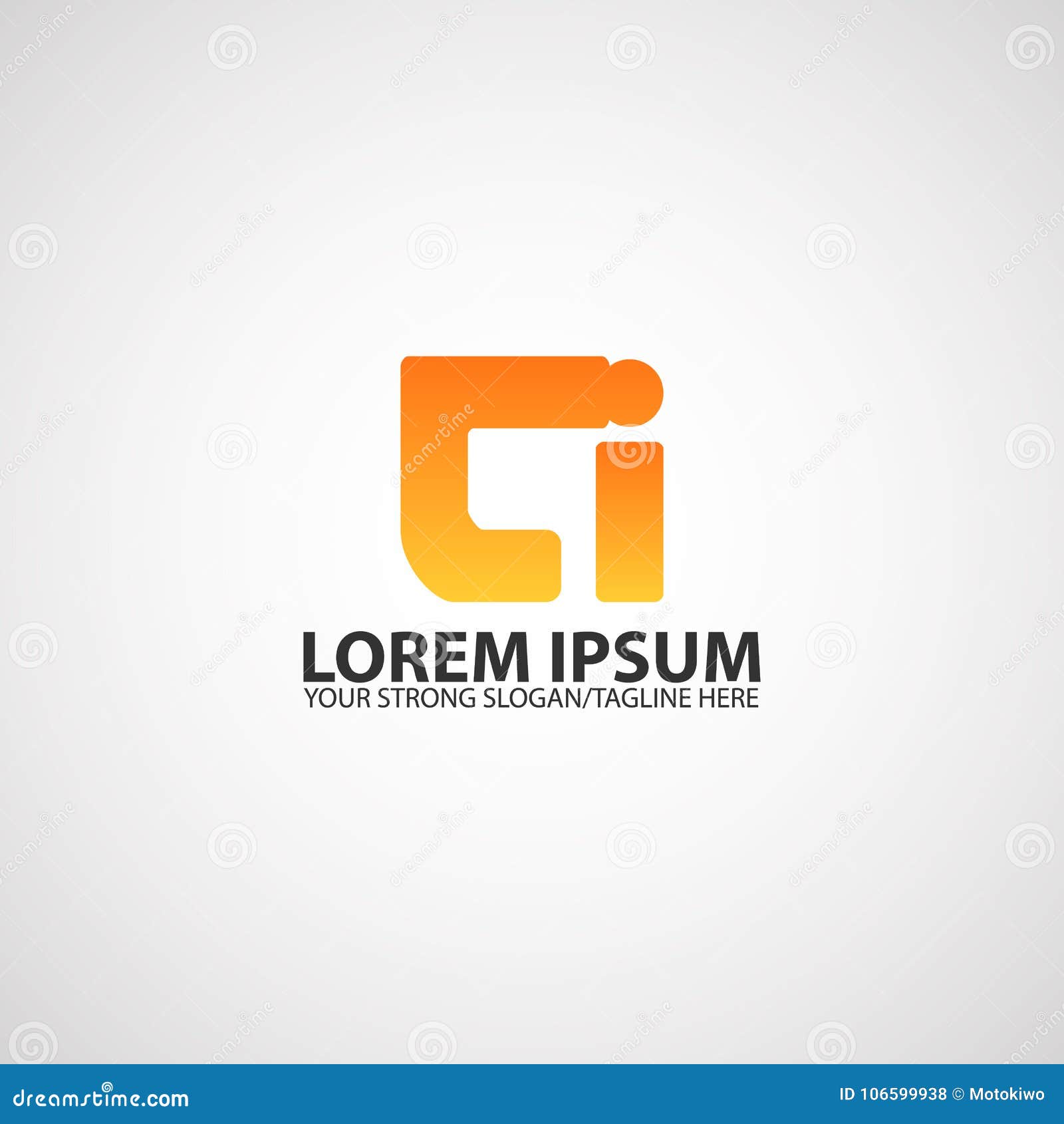 Abstract Letter CI Logo Design Idea. Stock Vector - Illustration of ...