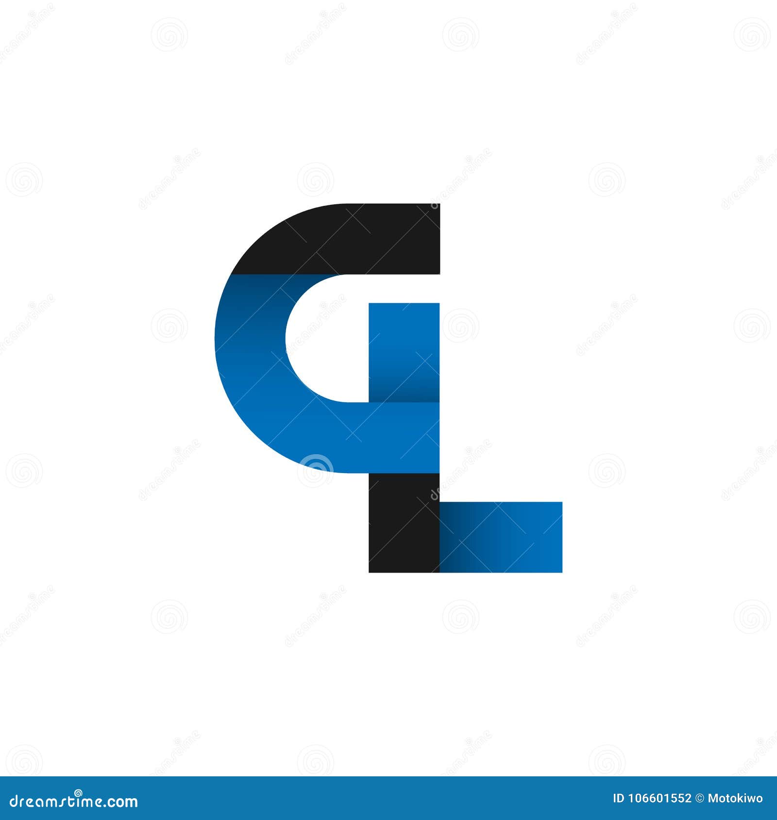 Abstract Letter GL Logo Design Idea. Stock Vector - Illustration of ...