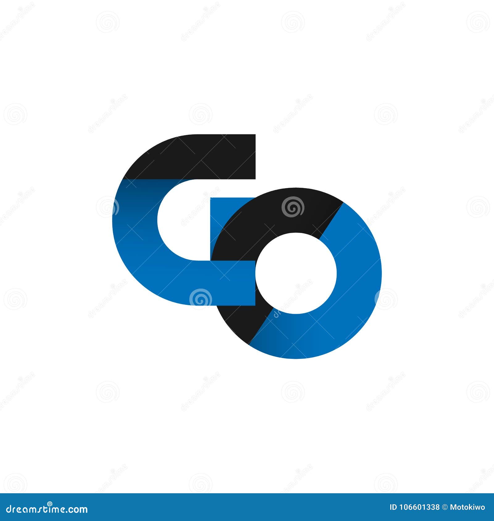 Abstract Letter GO Logo Design Idea. Stock Illustration - Illustration ...