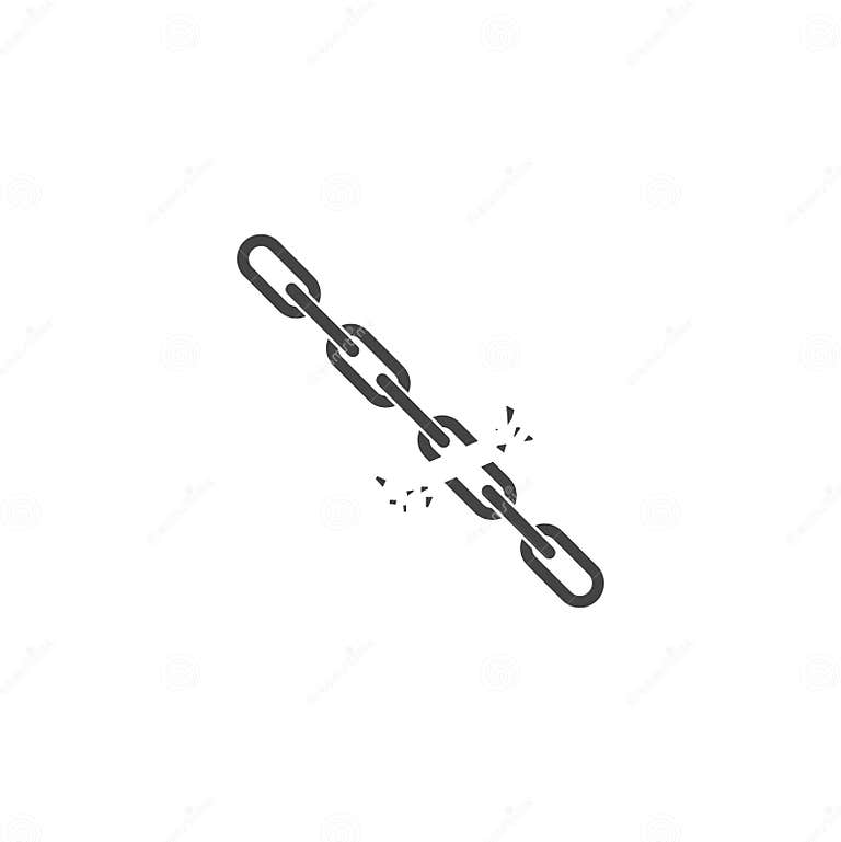 Vector Icon Broken Chain on White Background. Layers Grouped for Easy ...