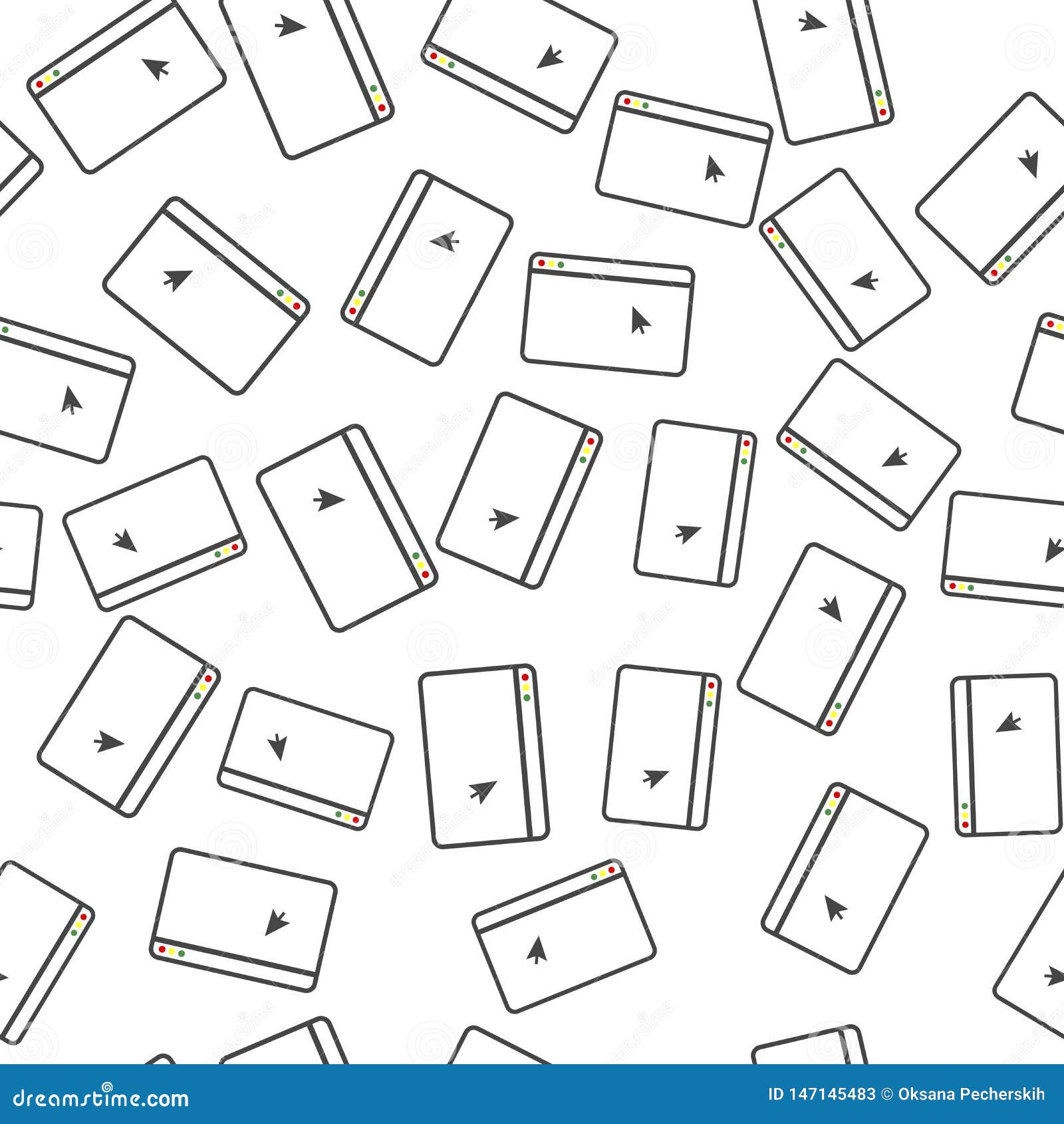 Vector Icon of the Browser Seamless Pattern on a White Background Stock ...