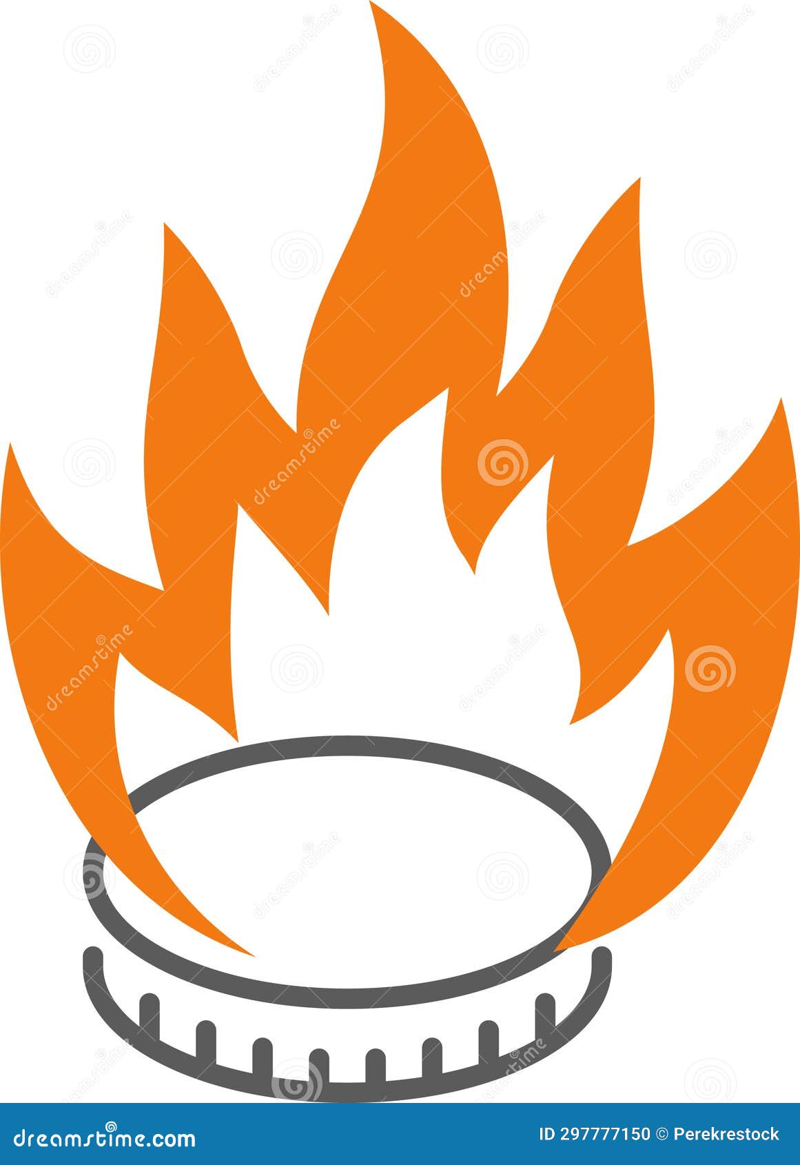 Vector Icon of Burning Gas Burner Stock Illustration - Illustration of ...