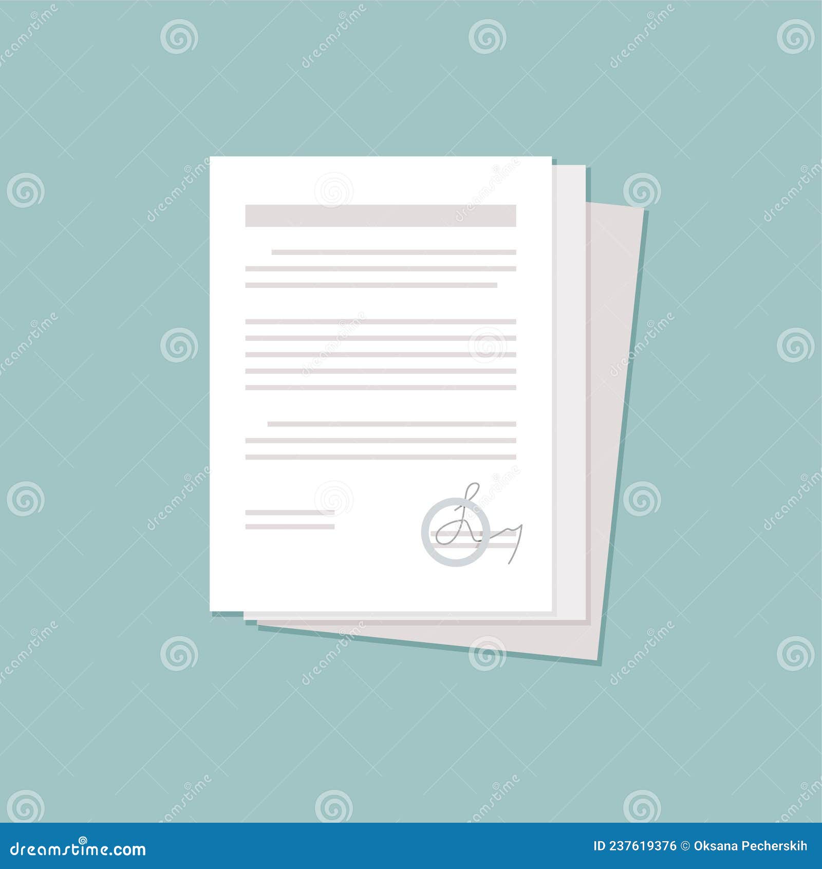 Vector Icon Business Document on White Isolated Background. Layers ...