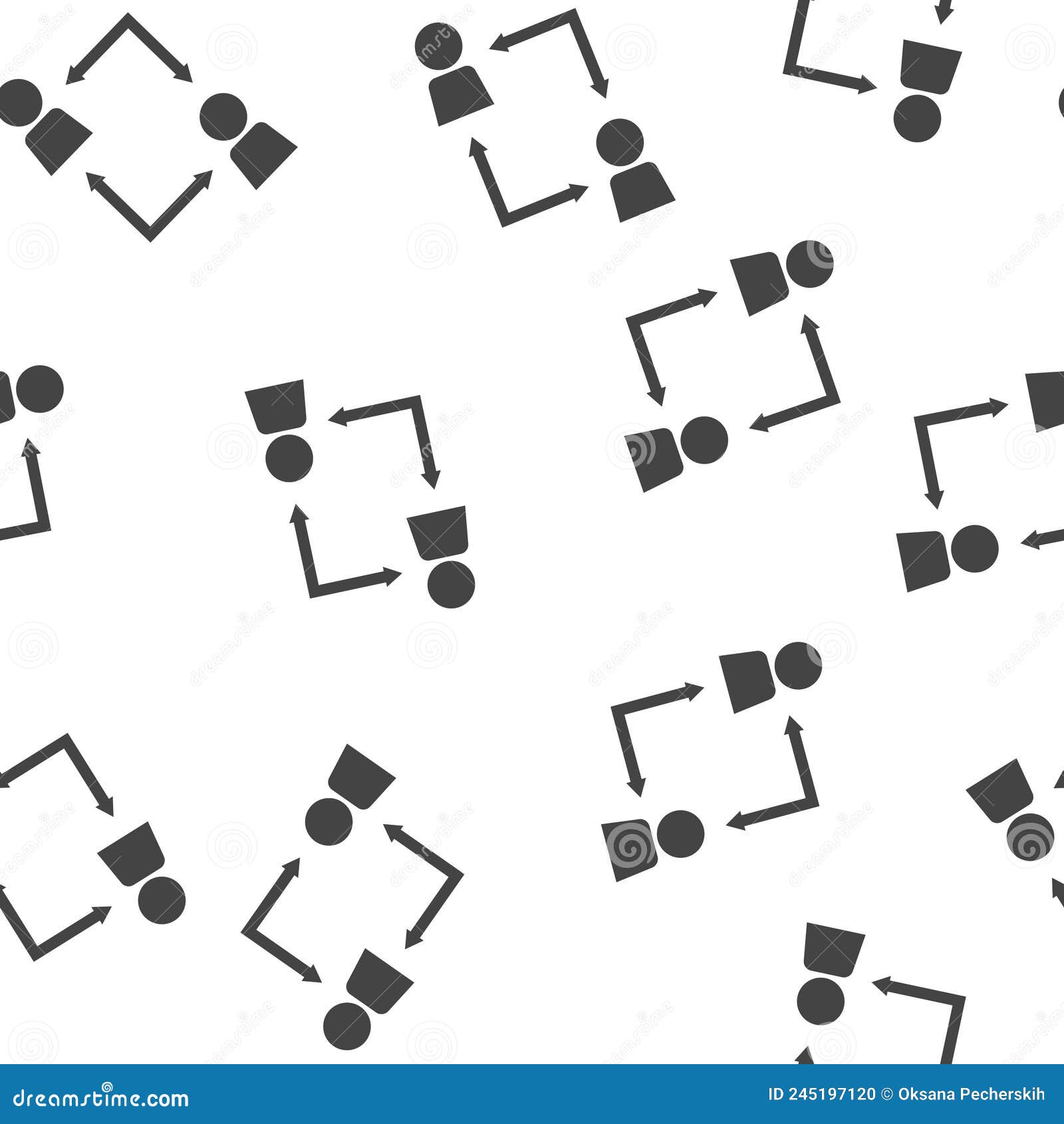 Vector Icon Business Man with Arrow Seamless Pattern on a White ...
