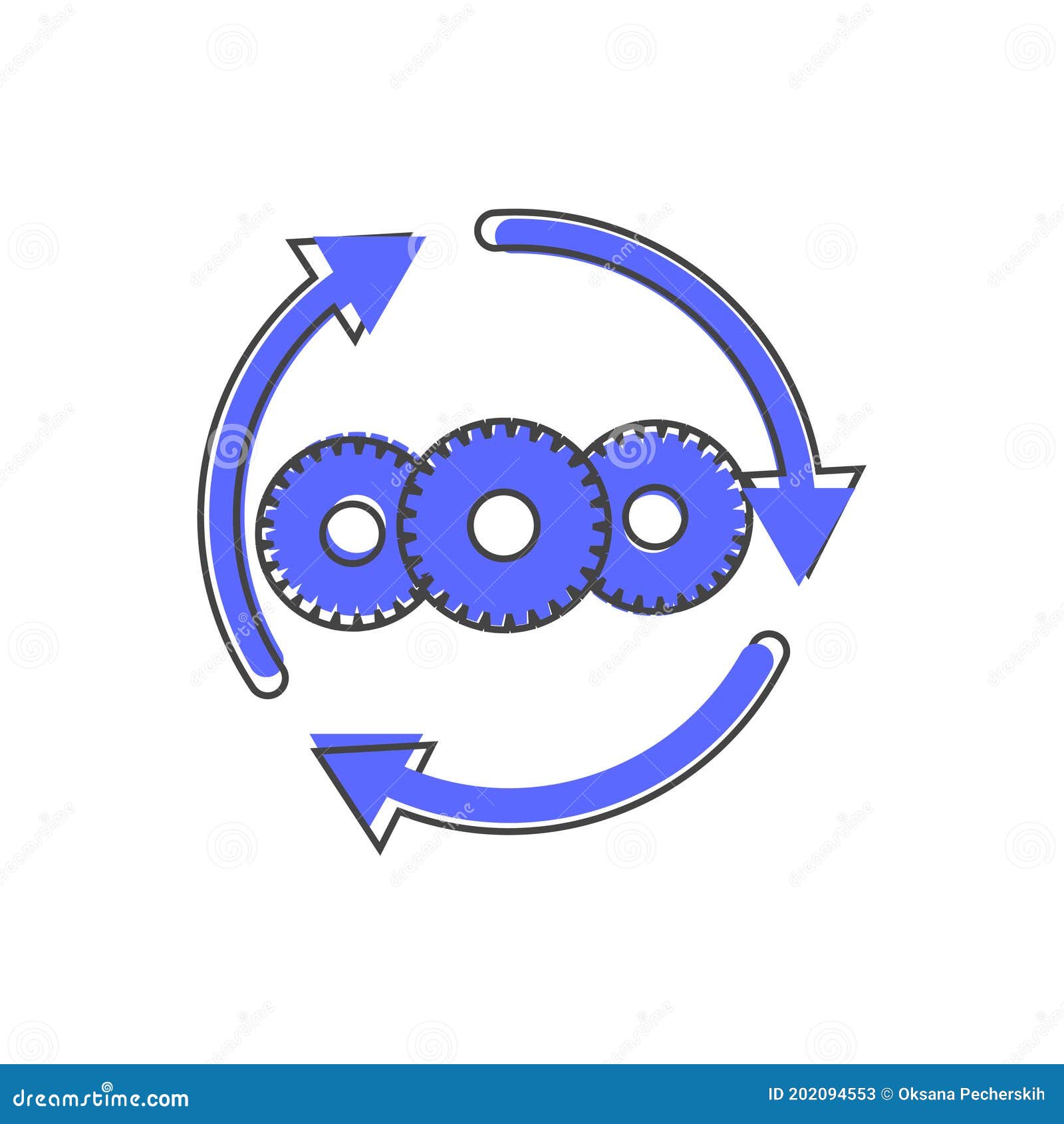 Vector Icon Business Process Optimization. Business Development Cartoon ...