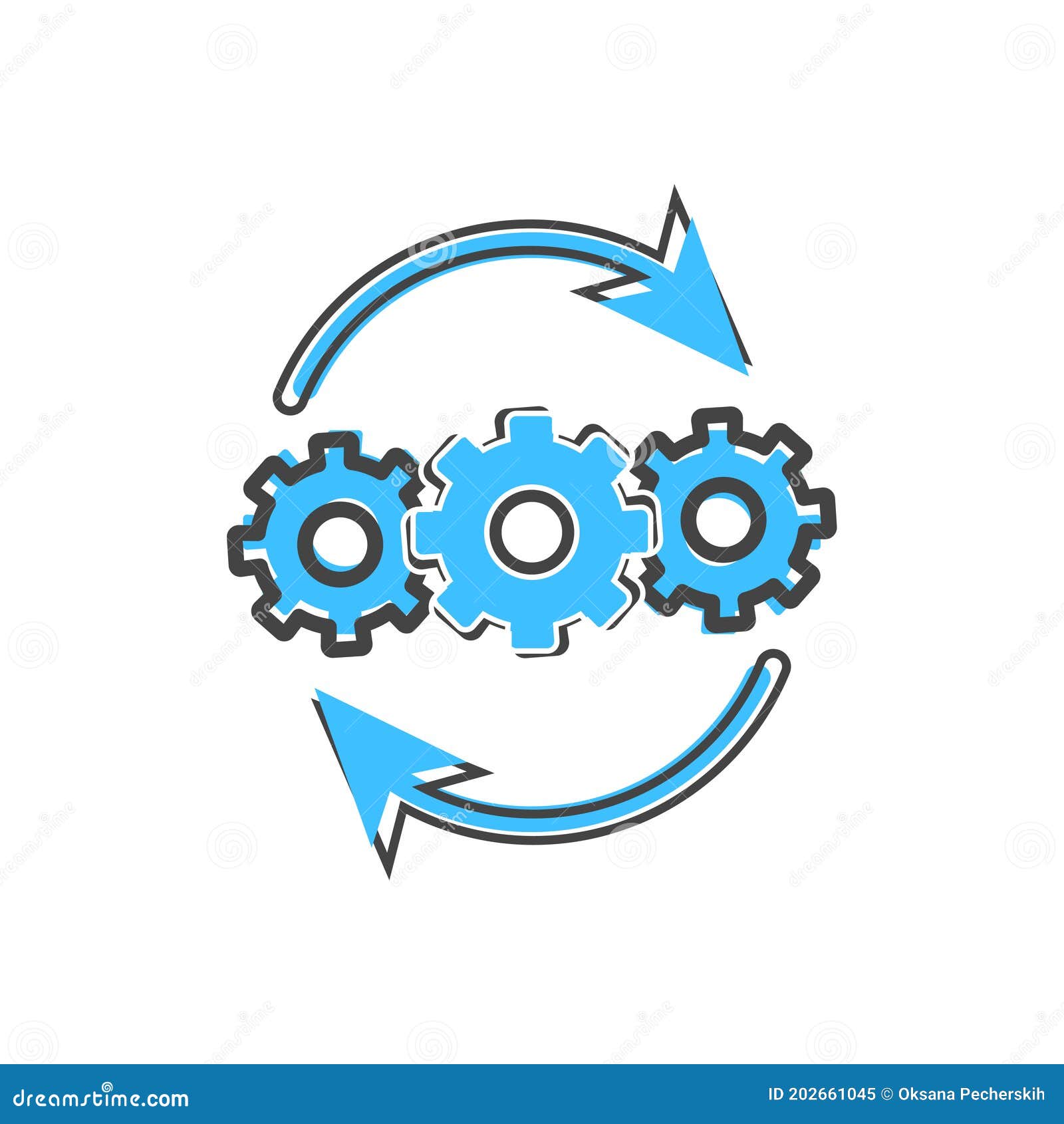 Vector Icon Business Process Optimization. Business Development Cartoon ...