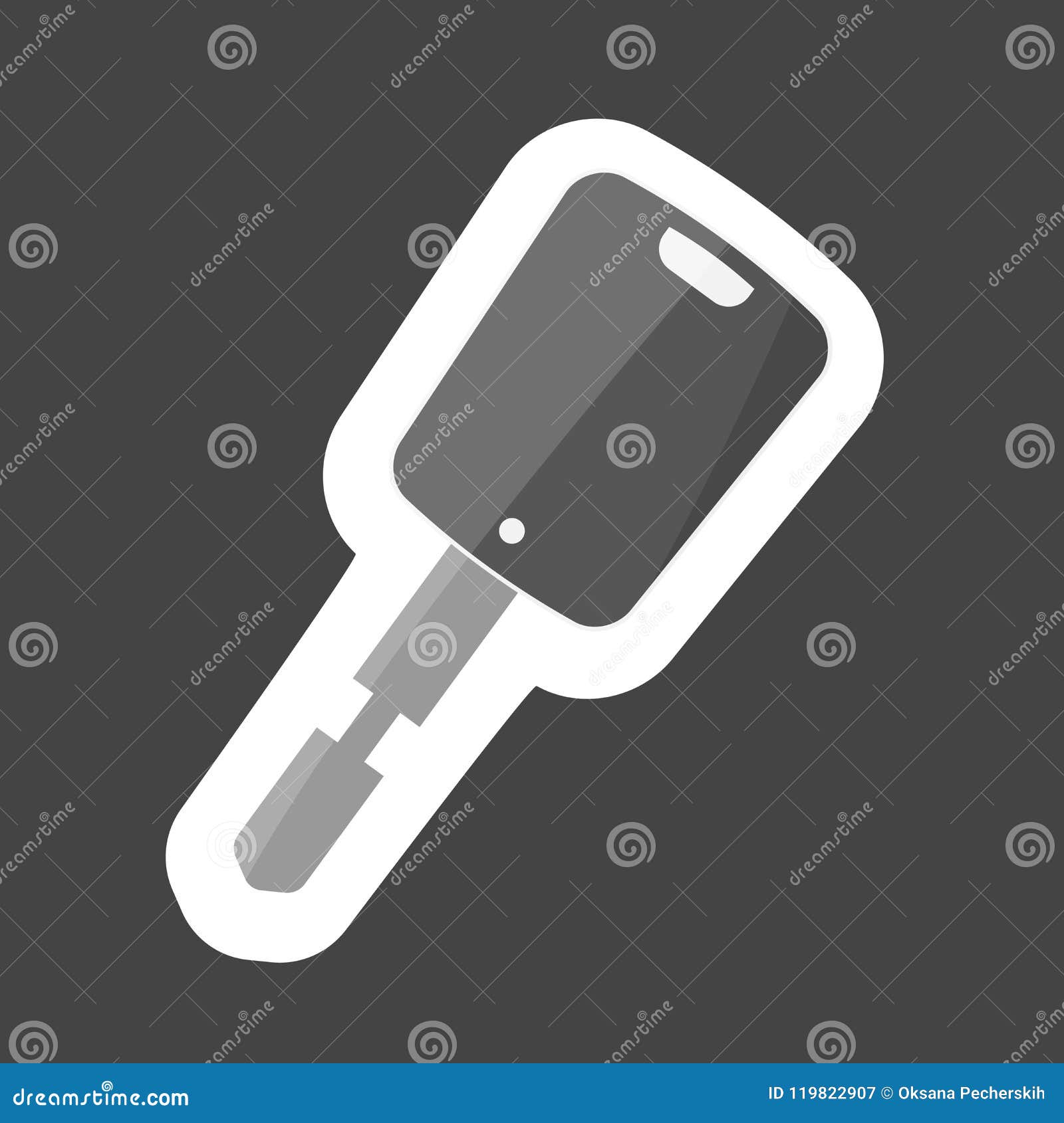 Vector Icon Car Key with a Keychain. Vector Flat Illustration Co Stock ...