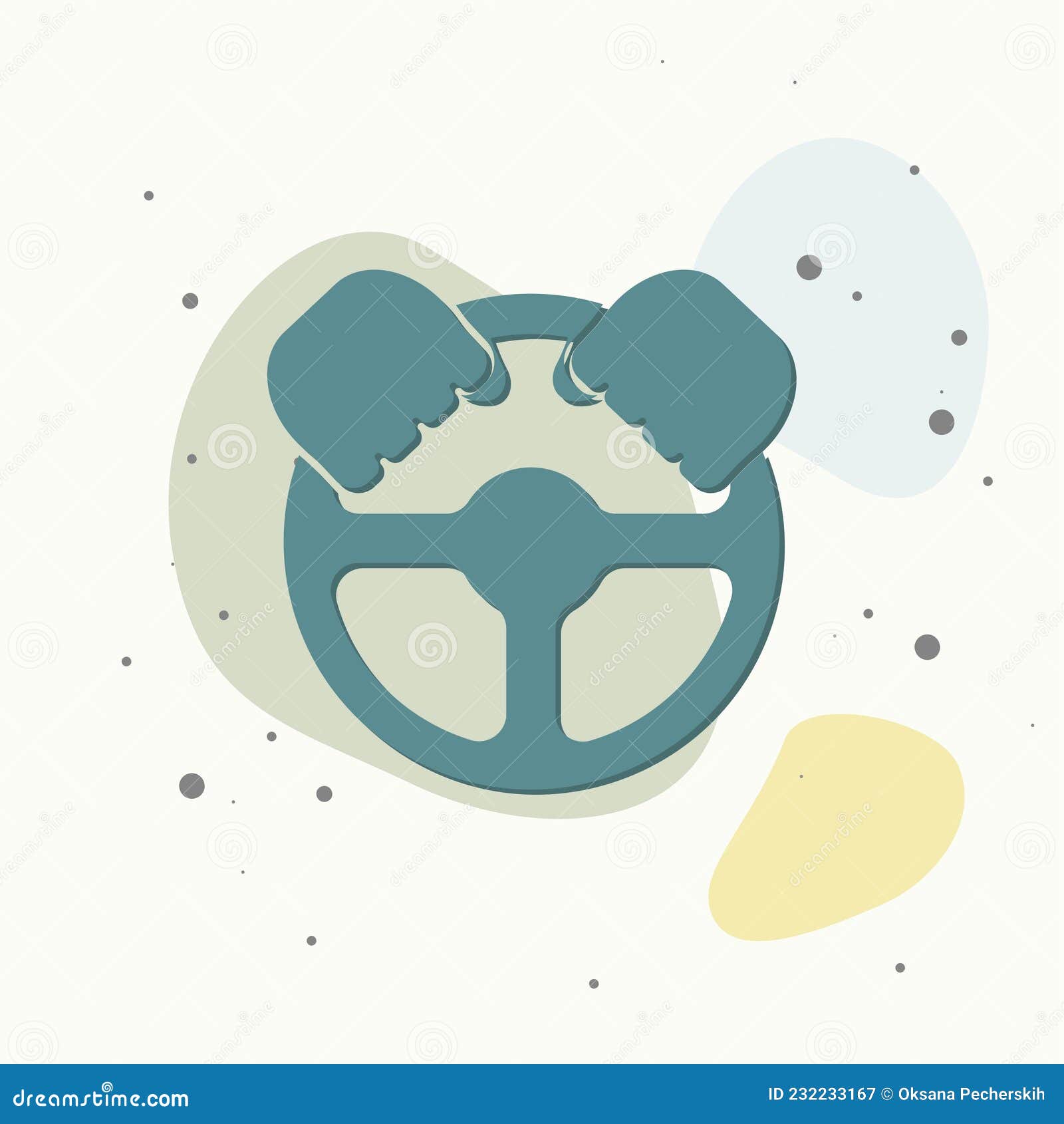 Vector Icon of Car Steering Wheel and Driver`s Hands Stock Vector ...