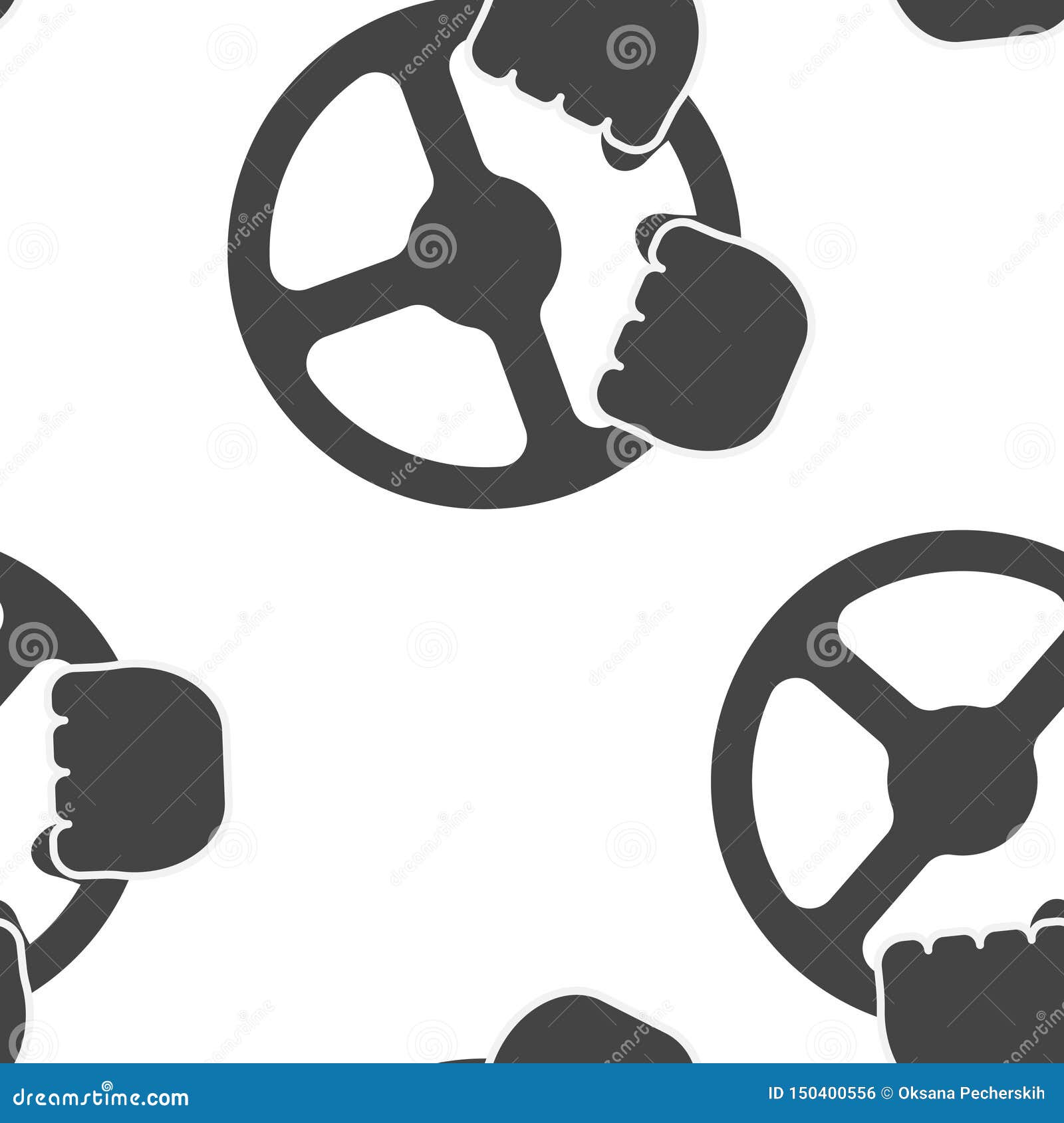 Vector Icon of Car Steering Wheel and Driver`s Hands Seamless Pattern ...