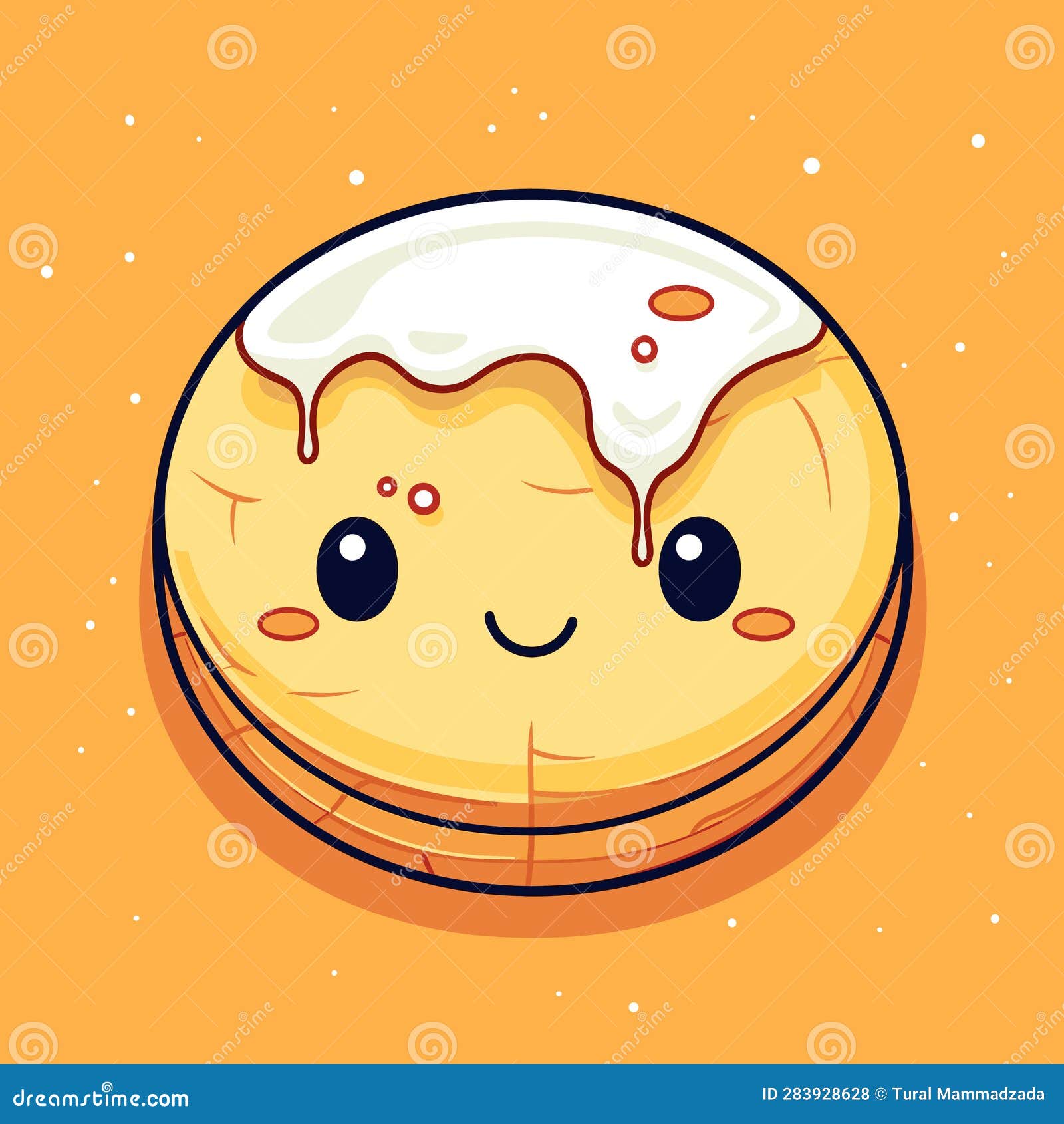 Vector Icon of a Cartoon Character with a Cheerful Smile on a Flat ...