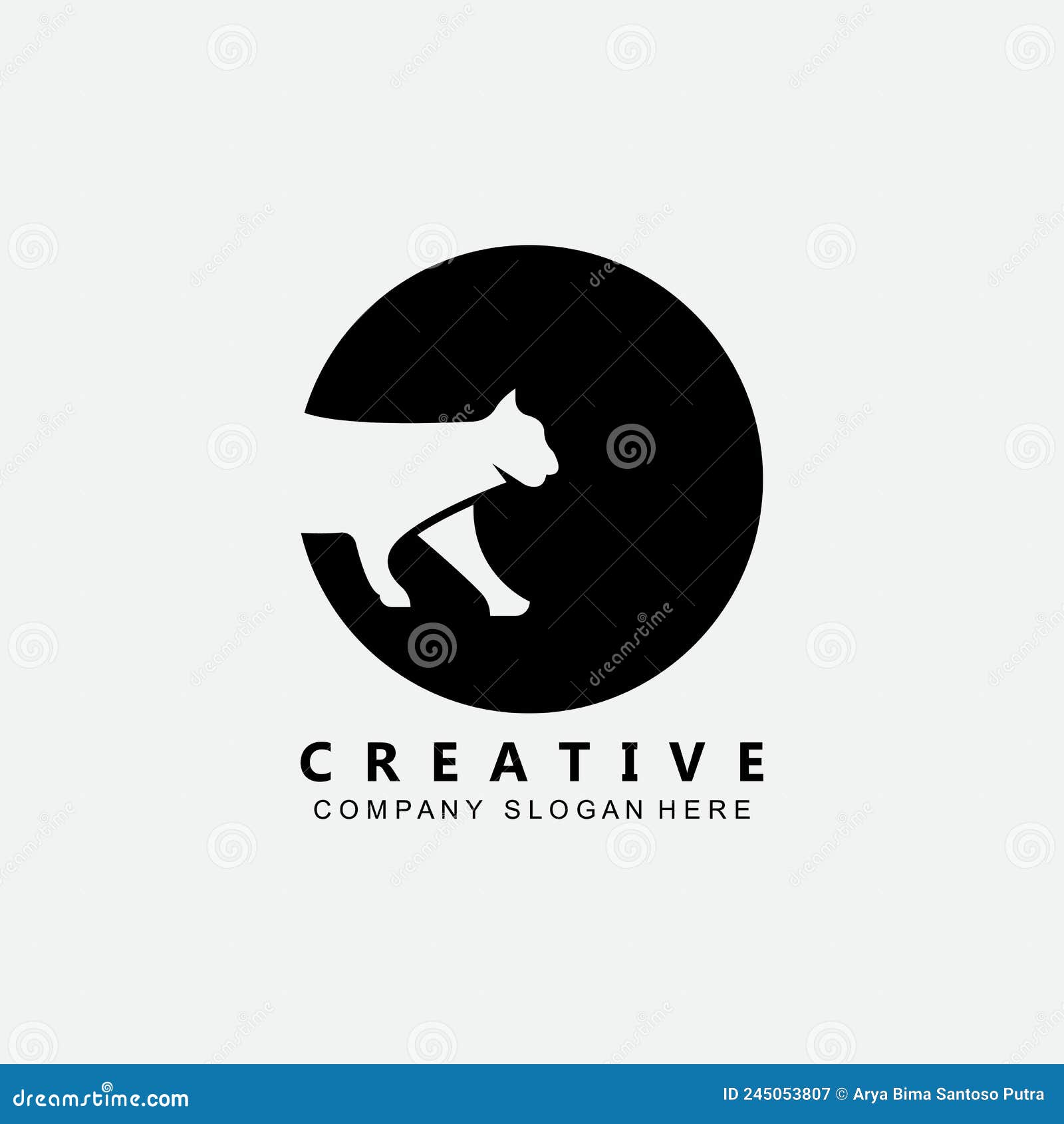 Vector Icon of a Cat Animal Logo with an Adorable Pose Stock Vector ...