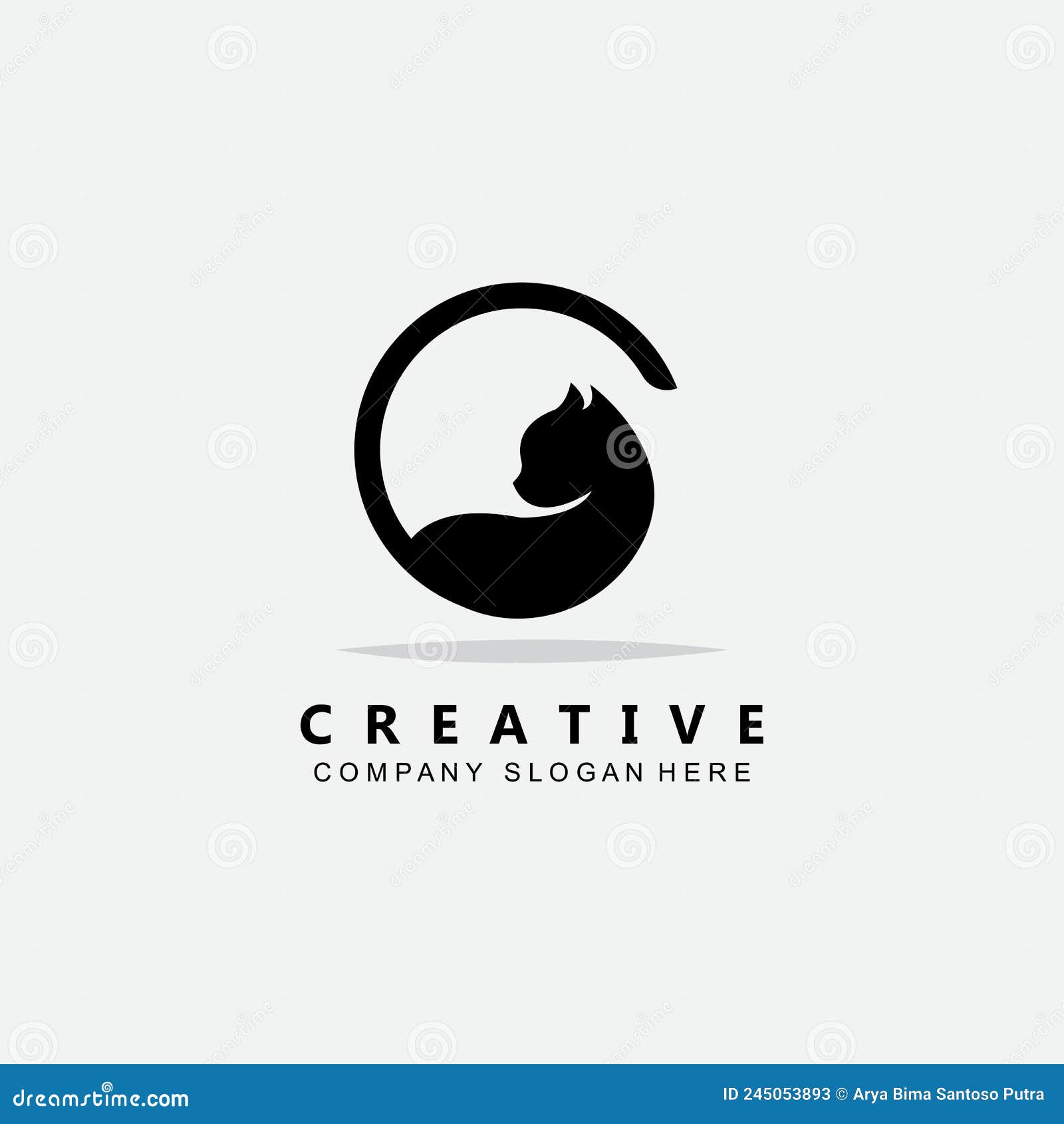 Vector Icon of a Cat Animal Logo with an Adorable Pose Stock ...