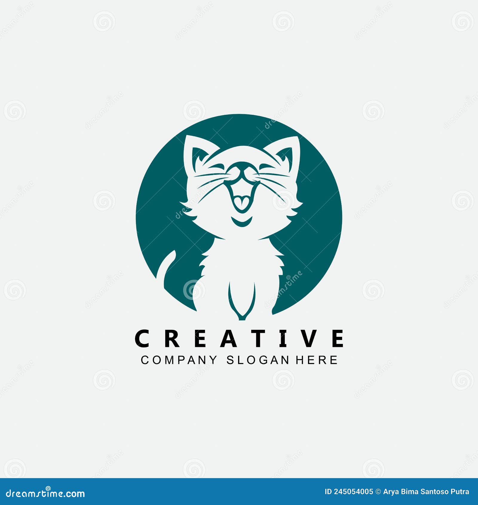 Vector Icon of a Cat Animal Logo with an Adorable Pose Stock Vector ...