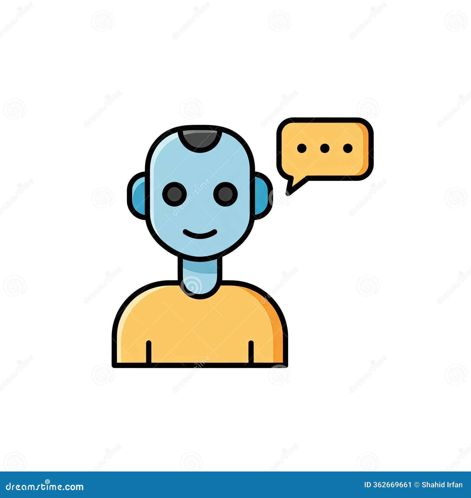 Vector Icon of a Chatbot with a Speech Bubble Stock Illustration ...