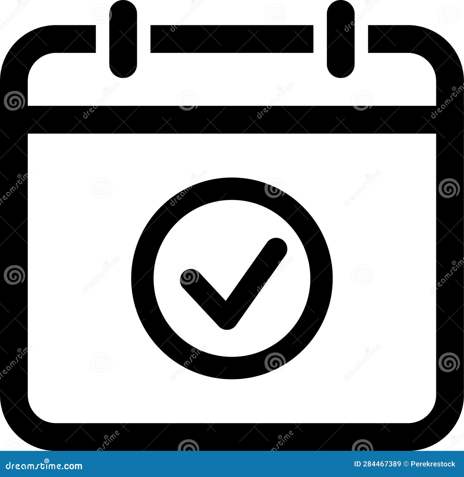 Vector Icon of Checkmark on Tear-off Calendar As Reminder of Event ...