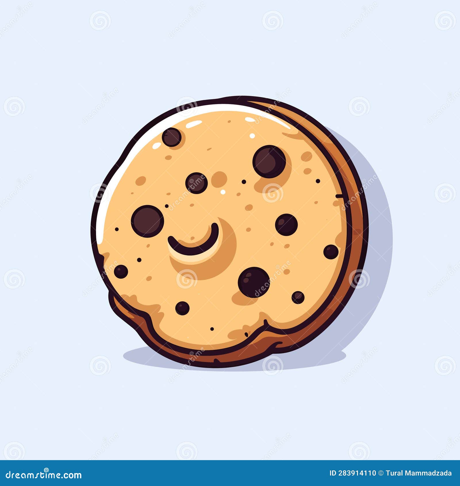 Vector Icon of a Cheerful Smiley Face Cookie with a Simple and Modern ...