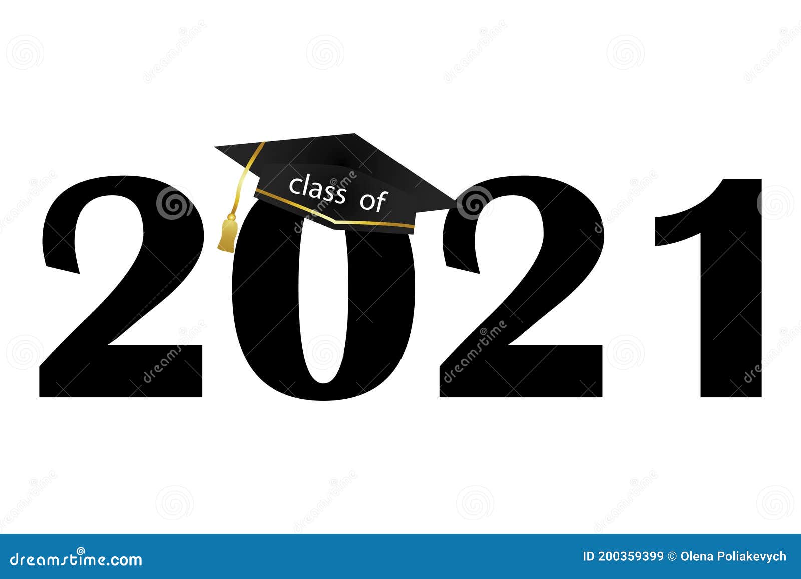 Vector Icon Class Off 2021. Graduation Card with Graduate Cap. Template ...
