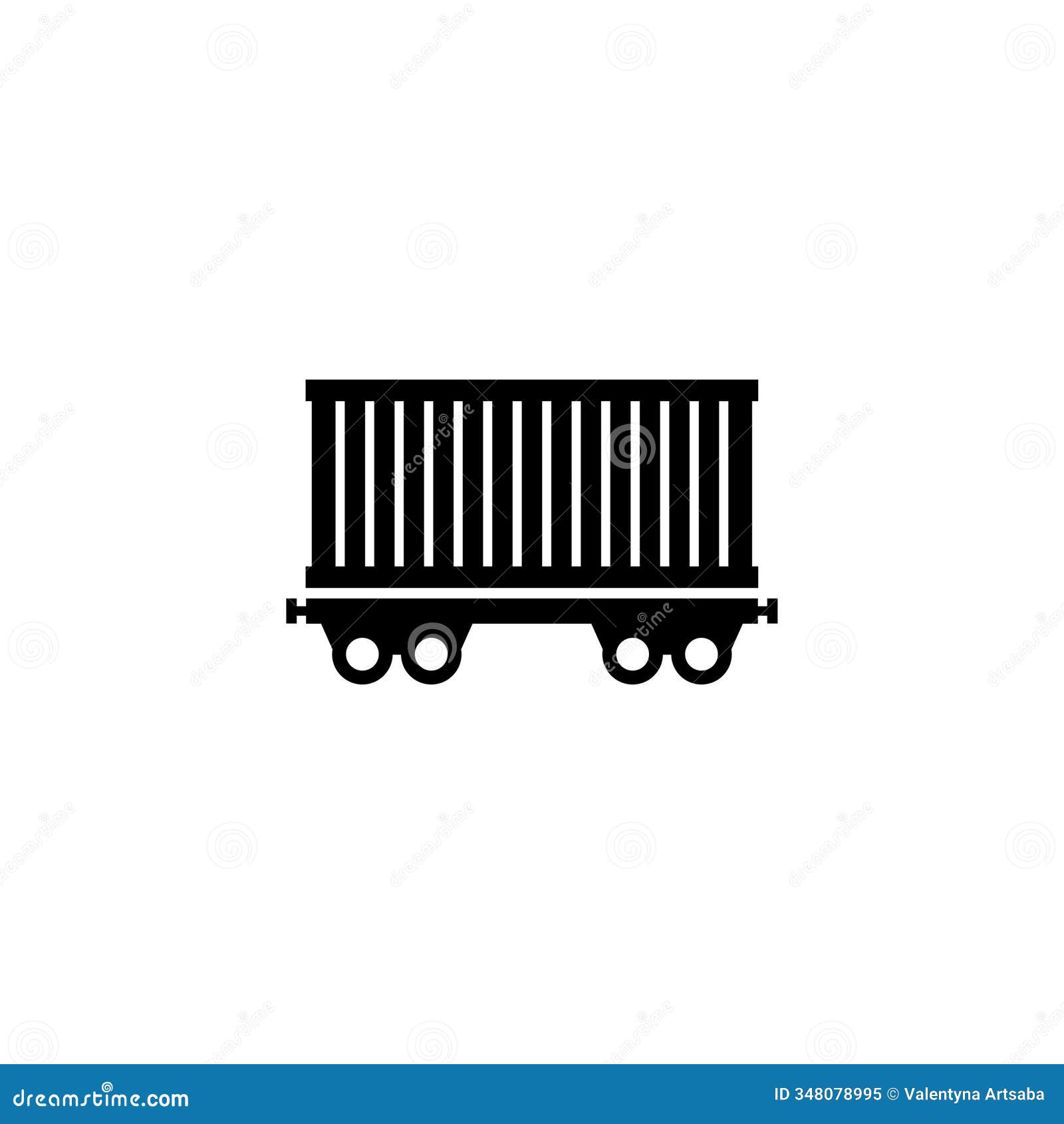Vector Icon of a Classic Black Freight Train Car Stock Illustration ...