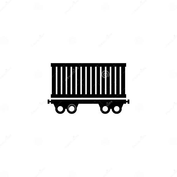 Vector Icon of a Classic Black Freight Train Car Stock Illustration ...