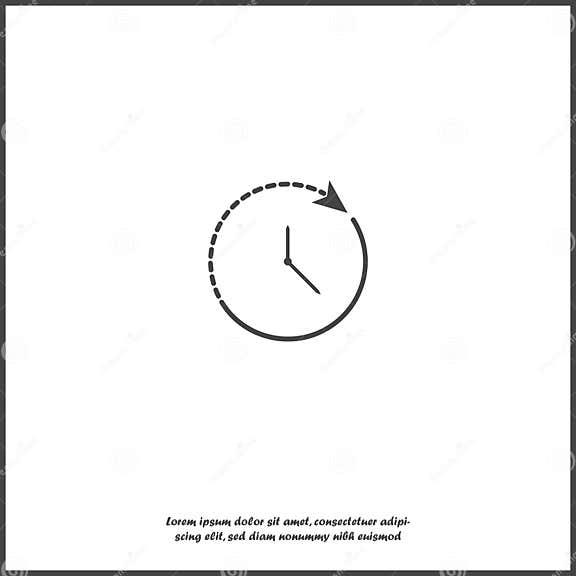 Vector Icon of a Clock. Vector Illustration Clock on White Isolated ...